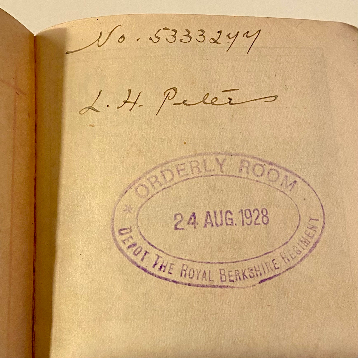 The Soldier's Bible with 1928 Royal Berkshire Regiment stamp – The ...