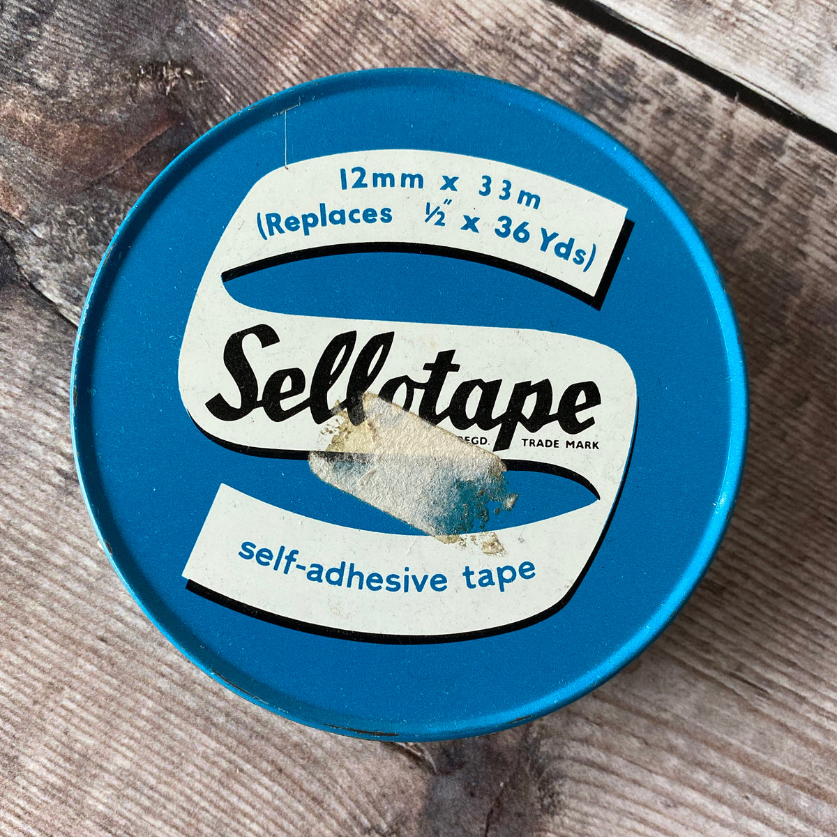 Vintage Sellotape tin filled with brass paper fasteners. – The ...