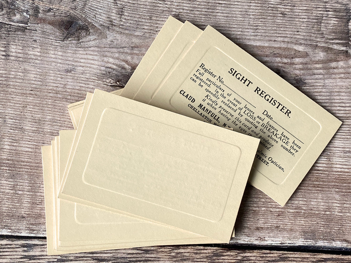 Sight Register card from an early 20th century Optician – The Forgotten ...